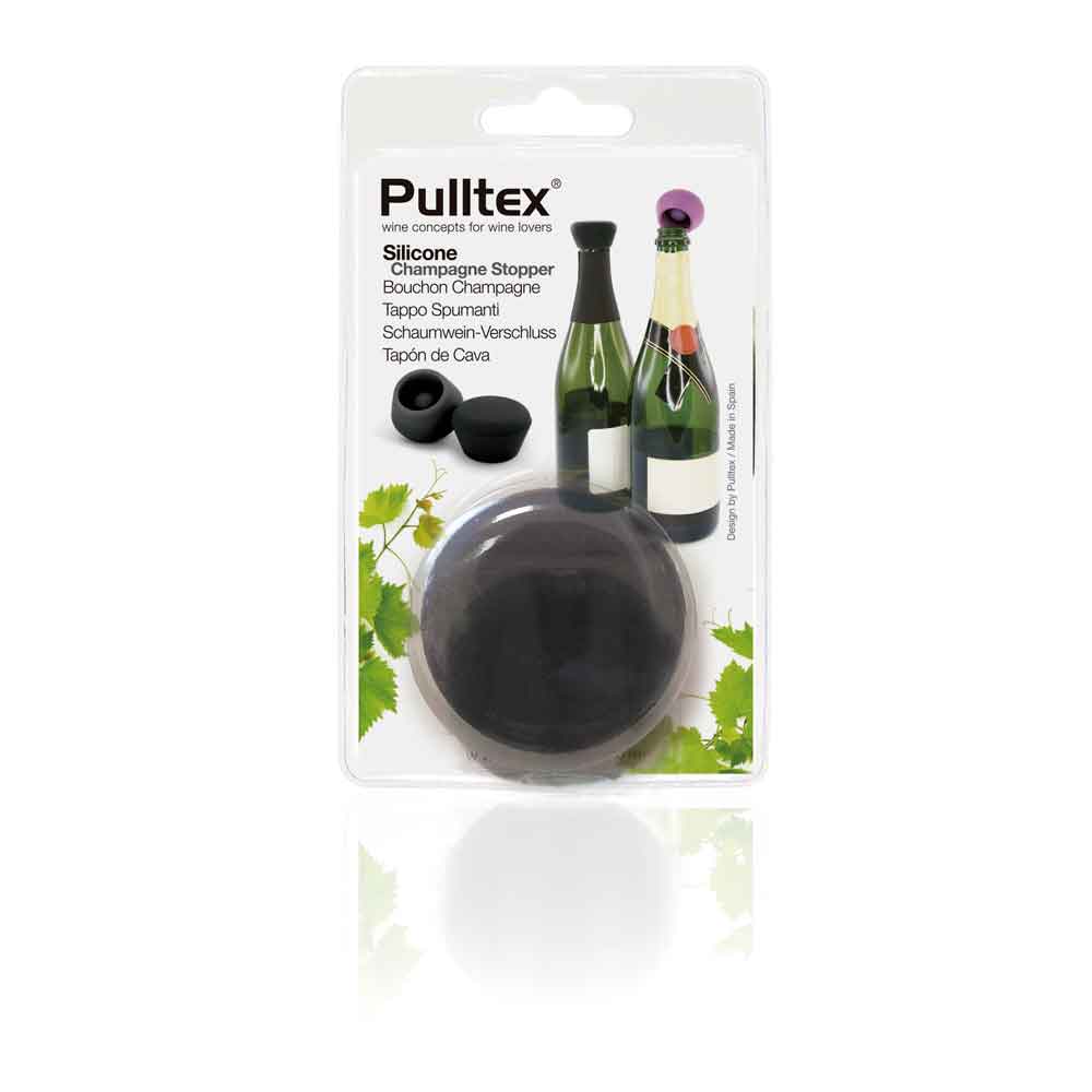 Pulltex - Blister - Champagnestopper - Siliconen - Zwart | Wineandbarrels