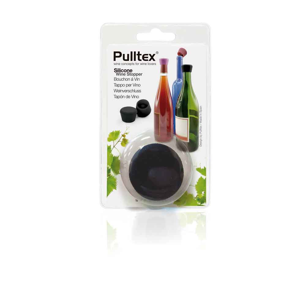 Pulltex - Blister - Bouchon à vin - Silicone - Noir | Wineandbarrels