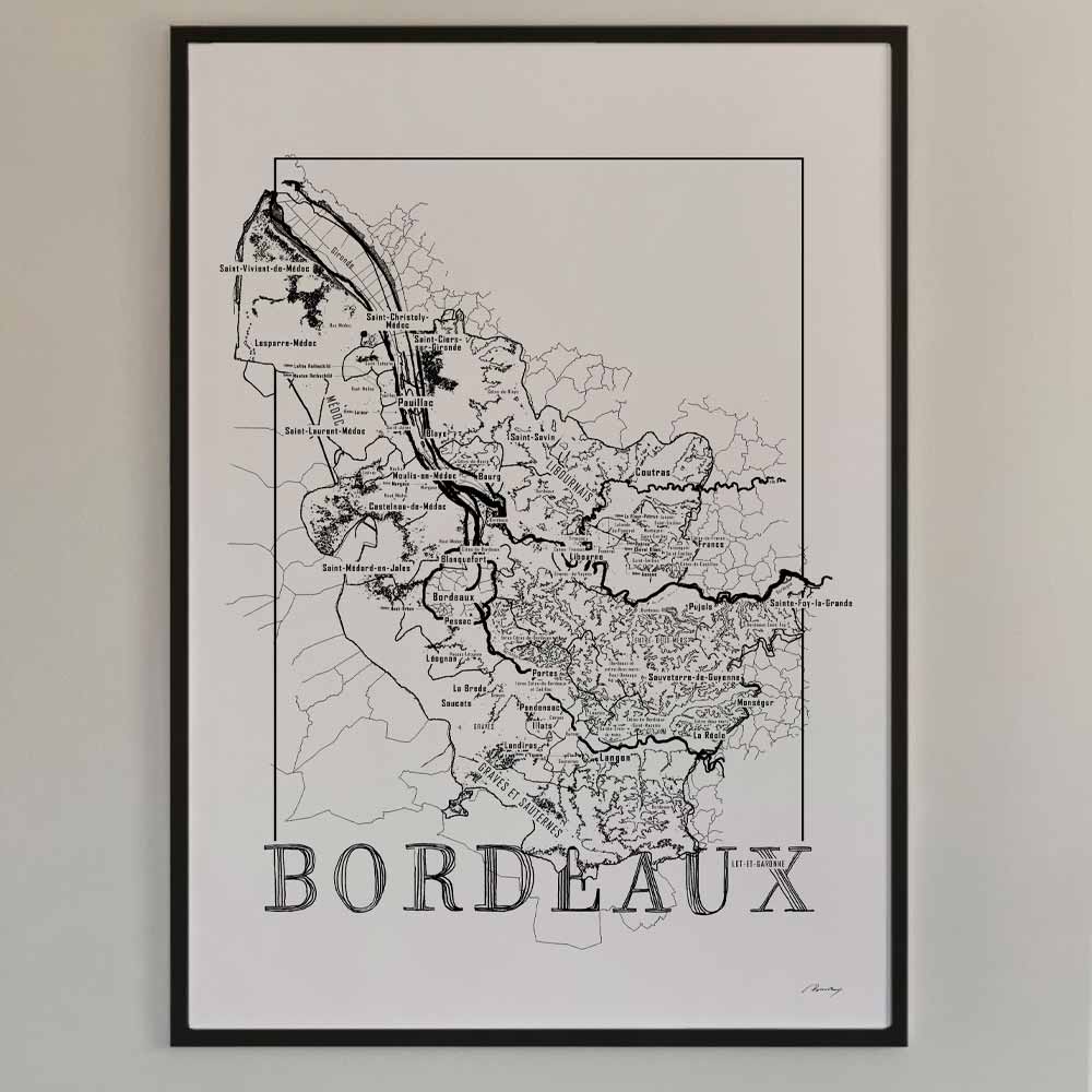 Wine poster - Bordeaux (30x40cm) | Wineandbarrels