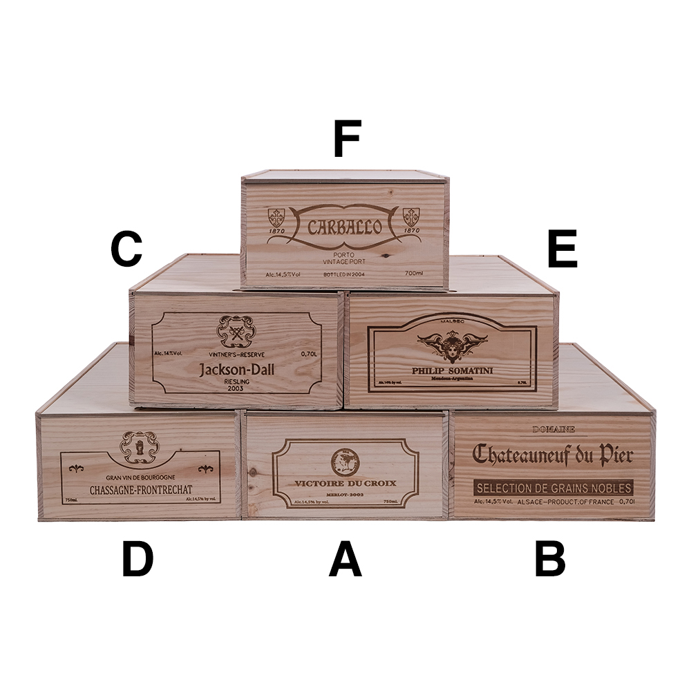 Wooden wine box with vineyard logo 12 bottles - Model E - Philip ...