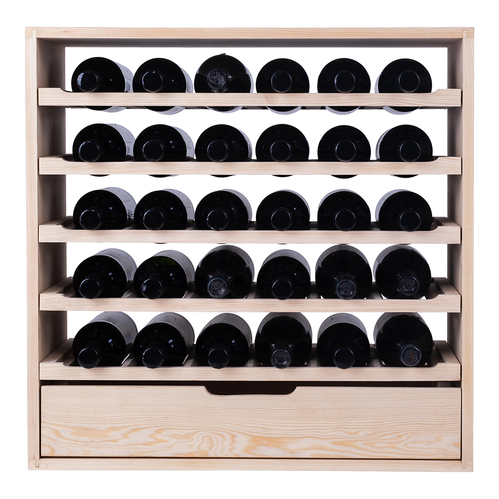 CLEO - 30 bottles + Drawer - Pine | Wineandbarrels